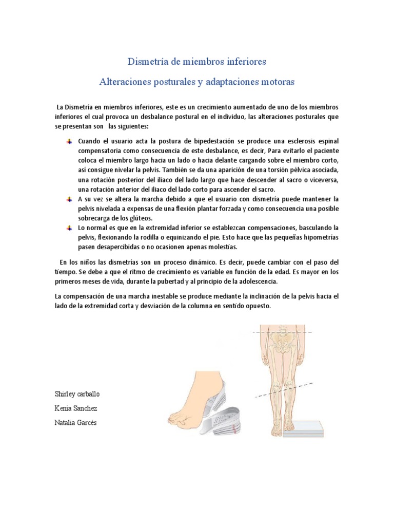 Dismetría de Miembros Inferiores | PDF