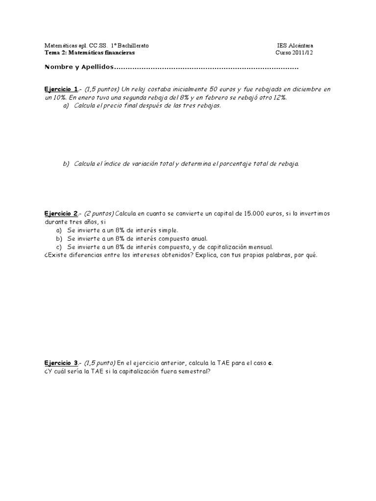 1º Bach Soc T2 Aritmetica Mercantil | PDF