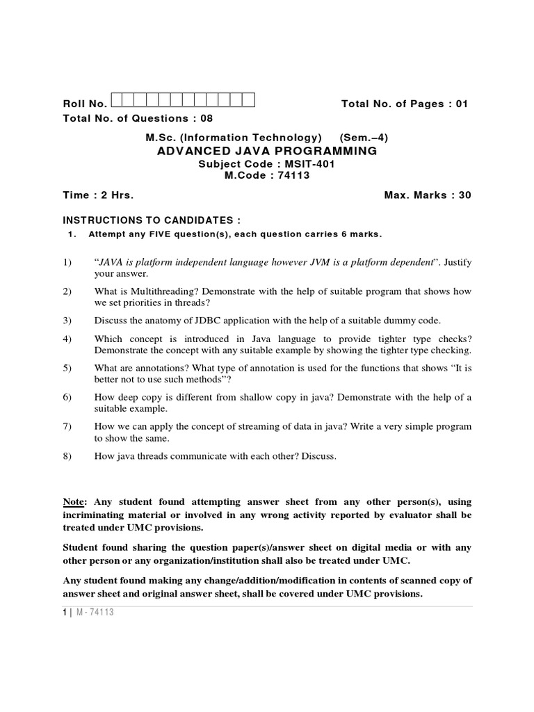 Advance Java Programming | PDF