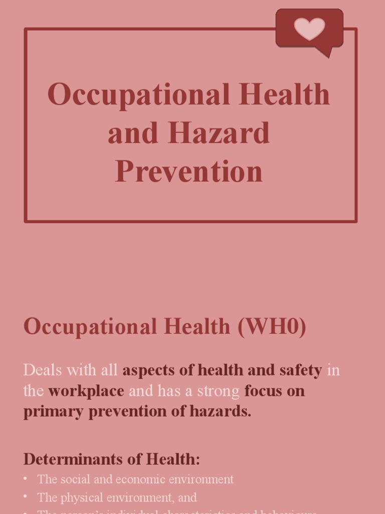 Occupational Health & Hazard Prevention | PDF | Occupational Safety And ...