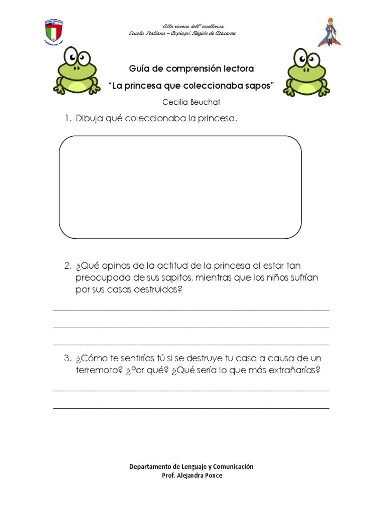 Guía La Princesa Que Coleccionaba Sapos | PDF