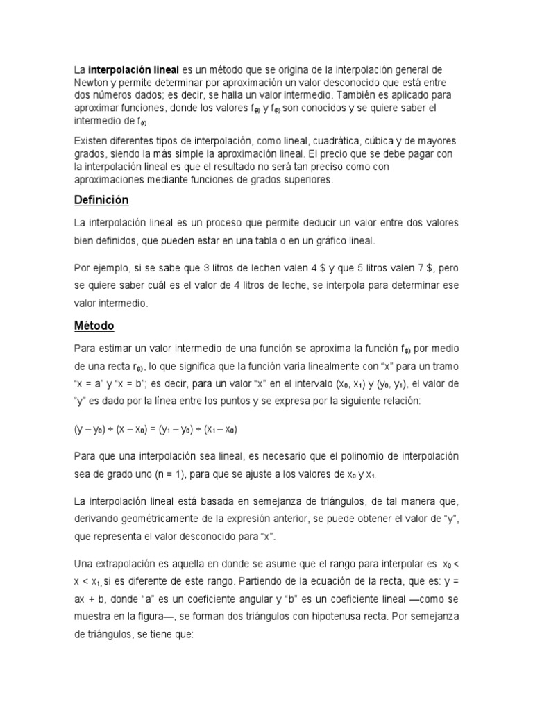 Interpolacion Lineal | PDF | Linealidad | Triángulo