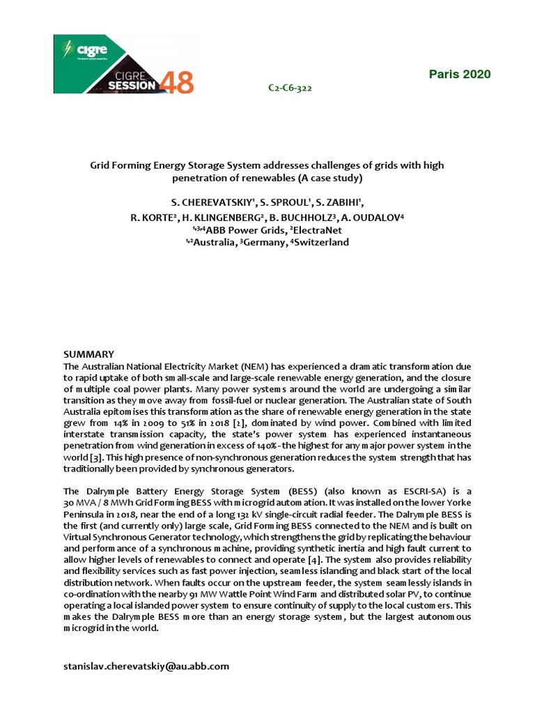 Grid Forming Energy Storage System Addresses Challenges of Grids With ...