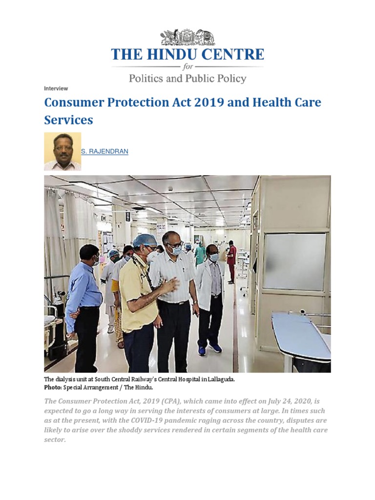 Consumer Protection Act 2019 and Health Care Services | PDF | Social ...