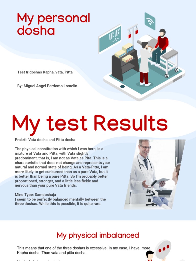 My Personal Dosha: Test Tridoshas Kapha, Vata, Pitta | PDF