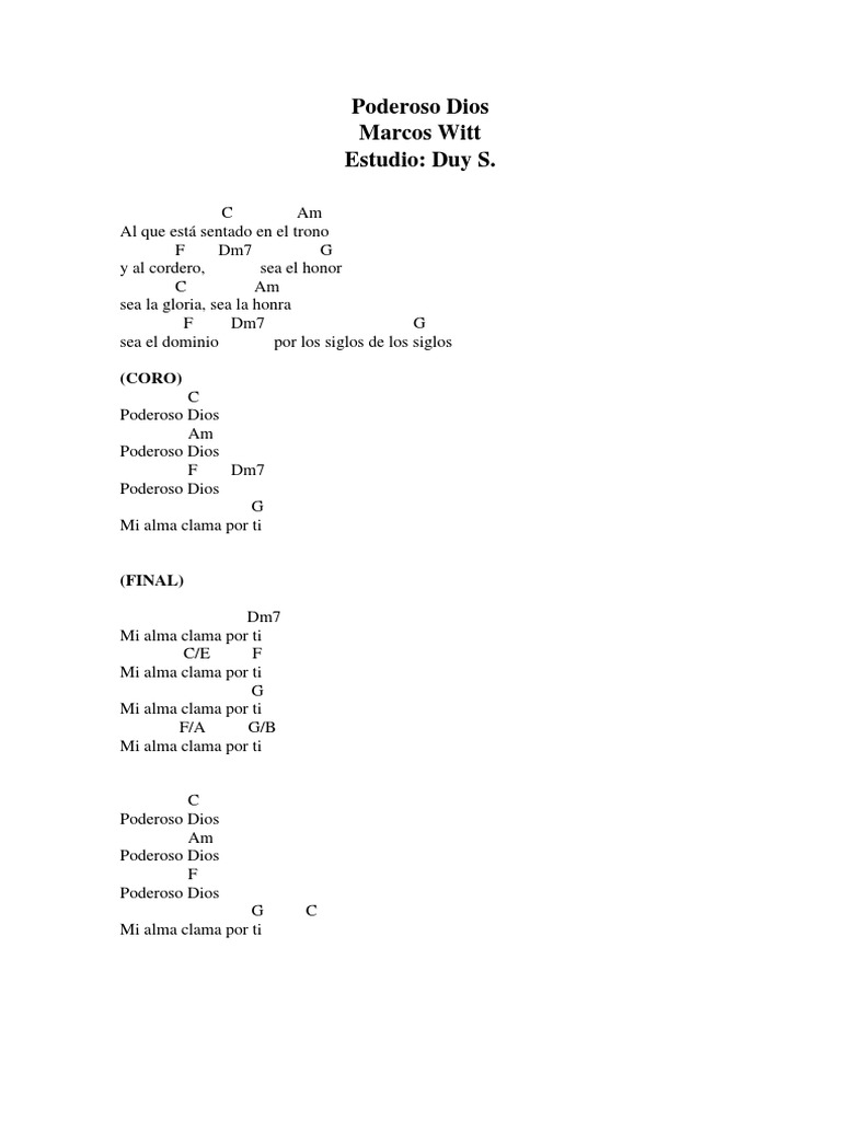 Acordes - Poderoso Dios - Marcos Witt PDF | PDF