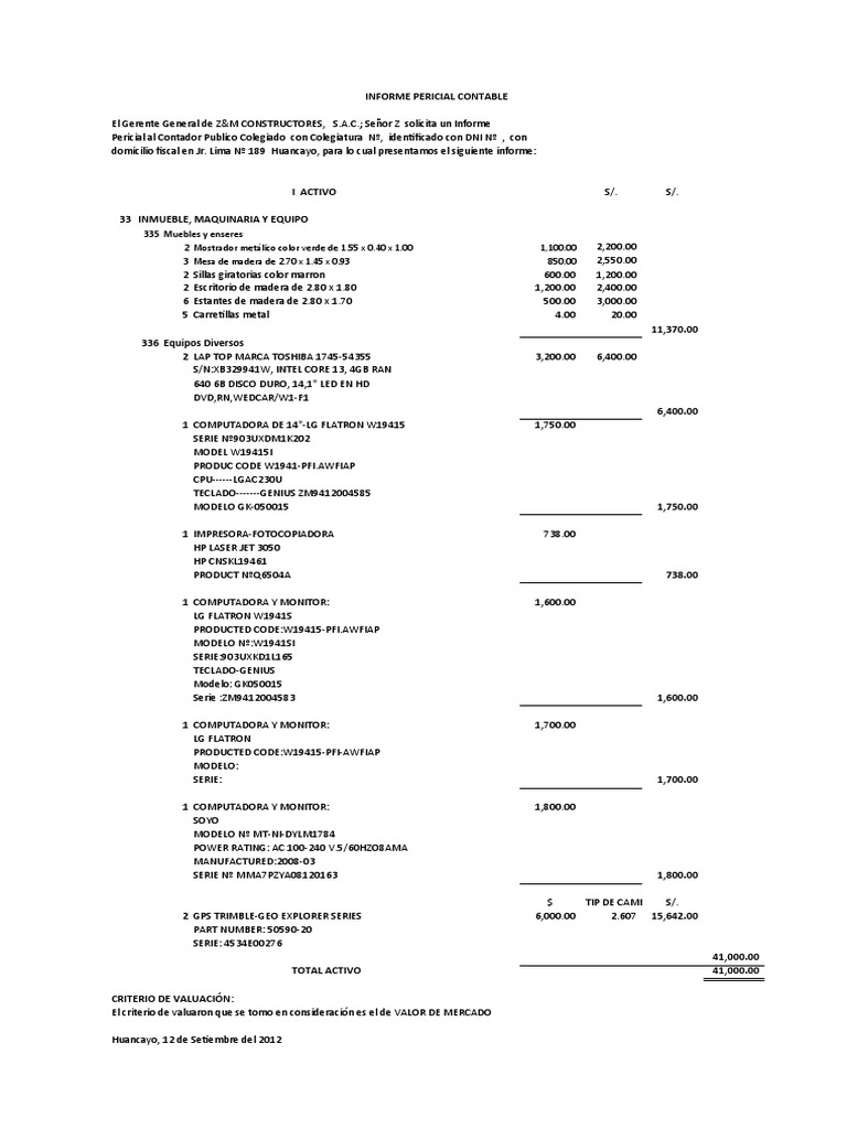 INFORME PERICIAL Contable | PDF | Informática y tecnología de la ...