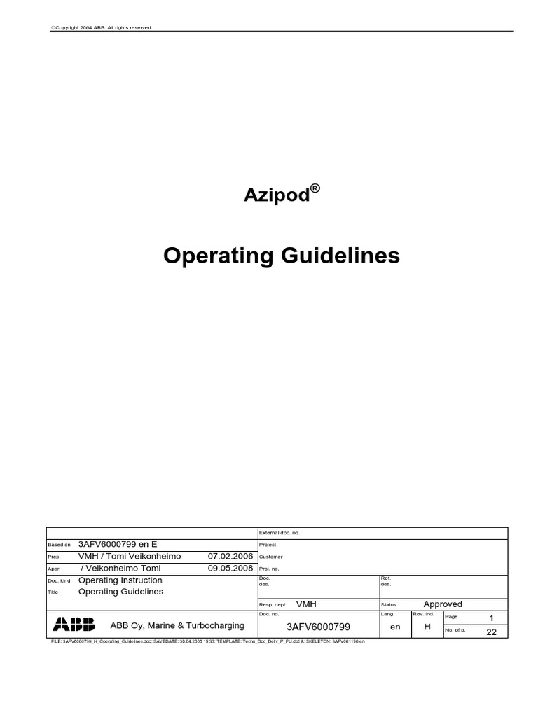 ABB Azipod Operation Guidelines | PDF | Propeller | Ships