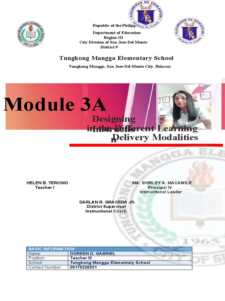 Module 3A: Designing Instructio N in The Different Learning Delivery ...