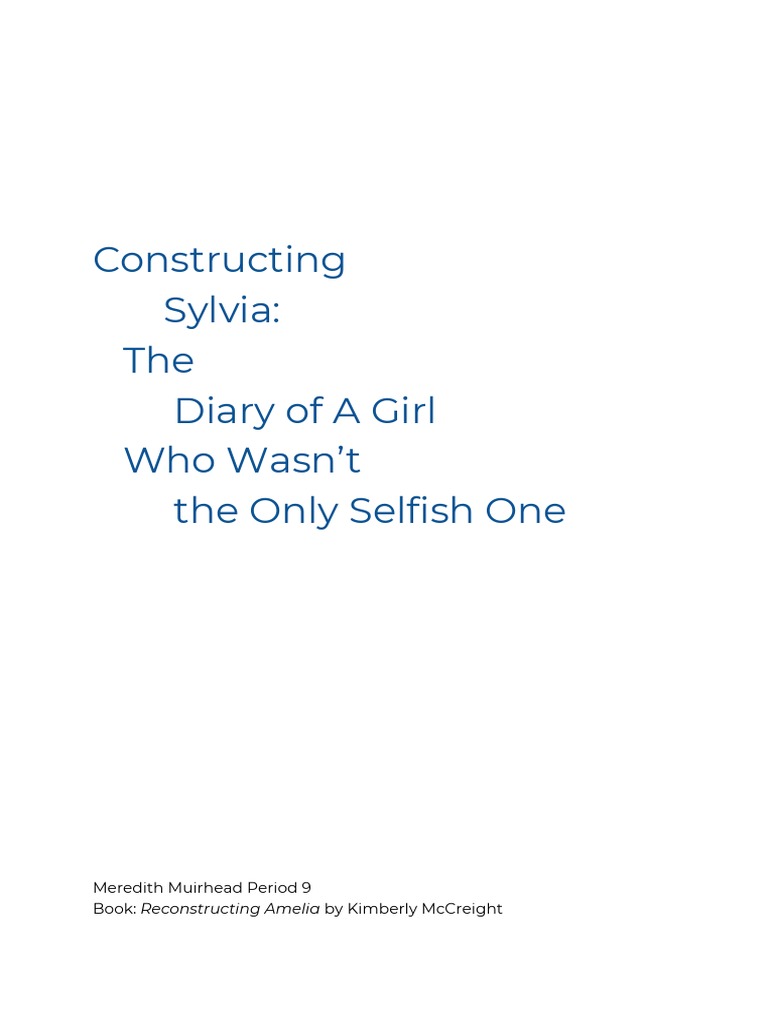 Reconstructing Amelia Diary | PDF