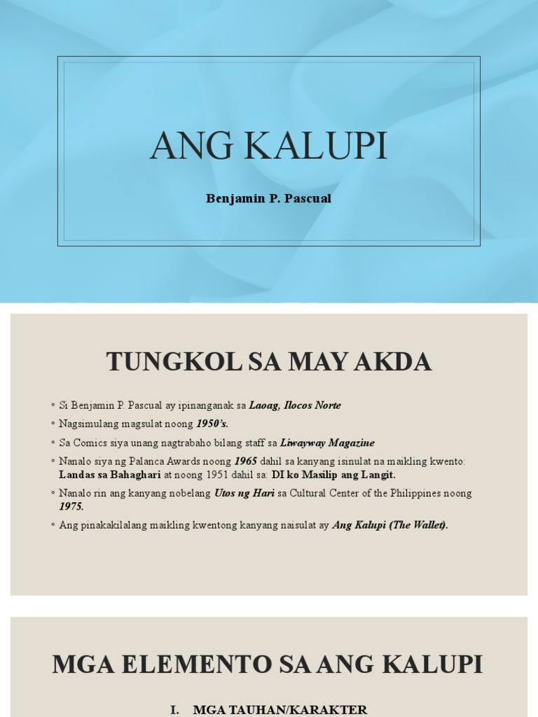 Ang Kalupi Buod at Analysis | PDF