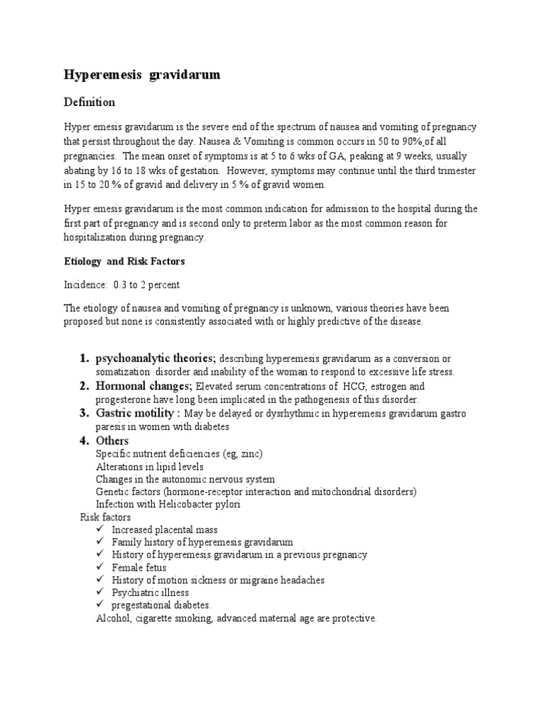 Hyperemesis Gravidarum Guidline | PDF | Nausea | Vomiting