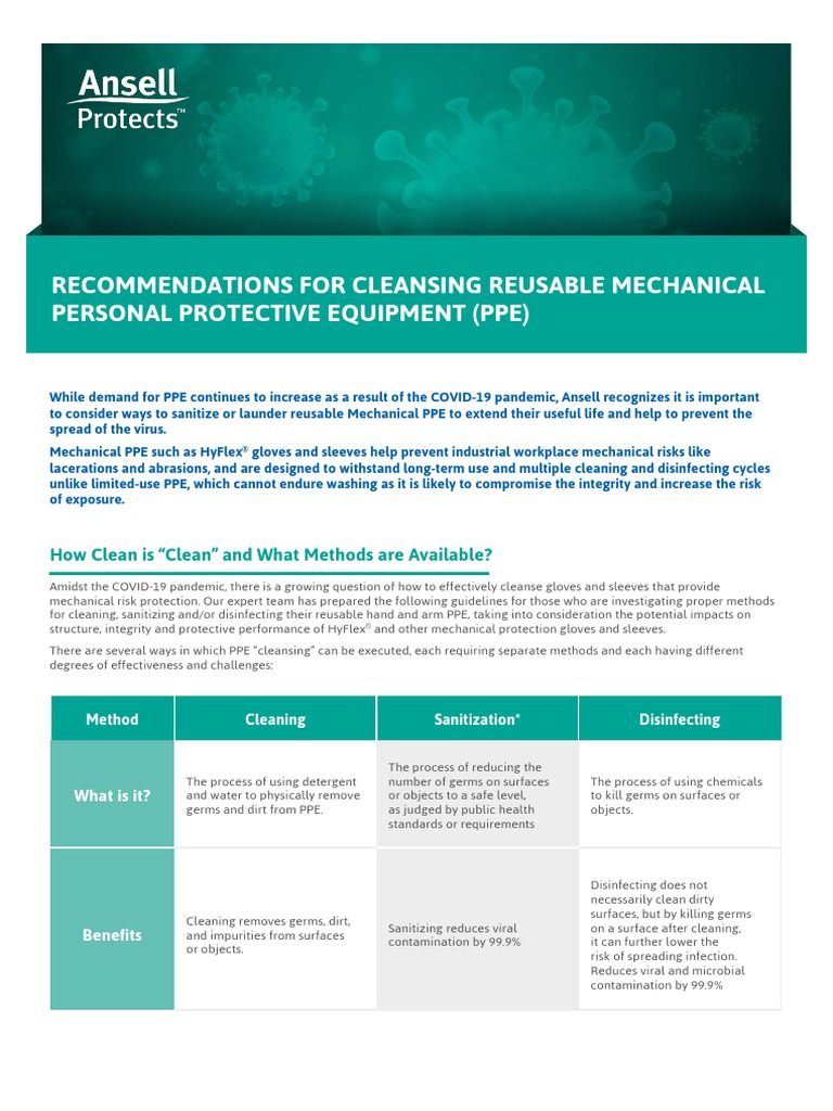 How To Clean Mechanical Ppe | PDF | Personal Protective Equipment ...