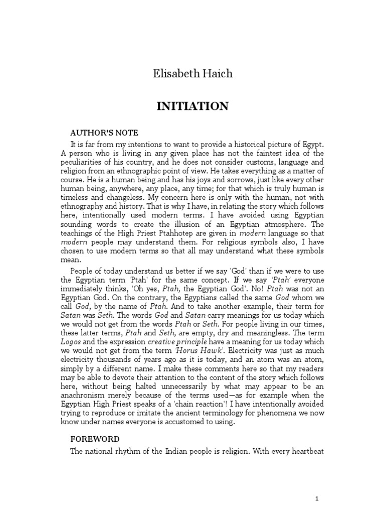 Elisabeth Haich Initiation | PDF | Truth | God