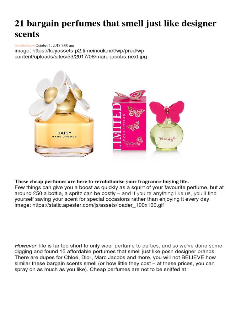 21 Bargain Perfumes That Smell Just Like Designer Scents PDF | PDF ...