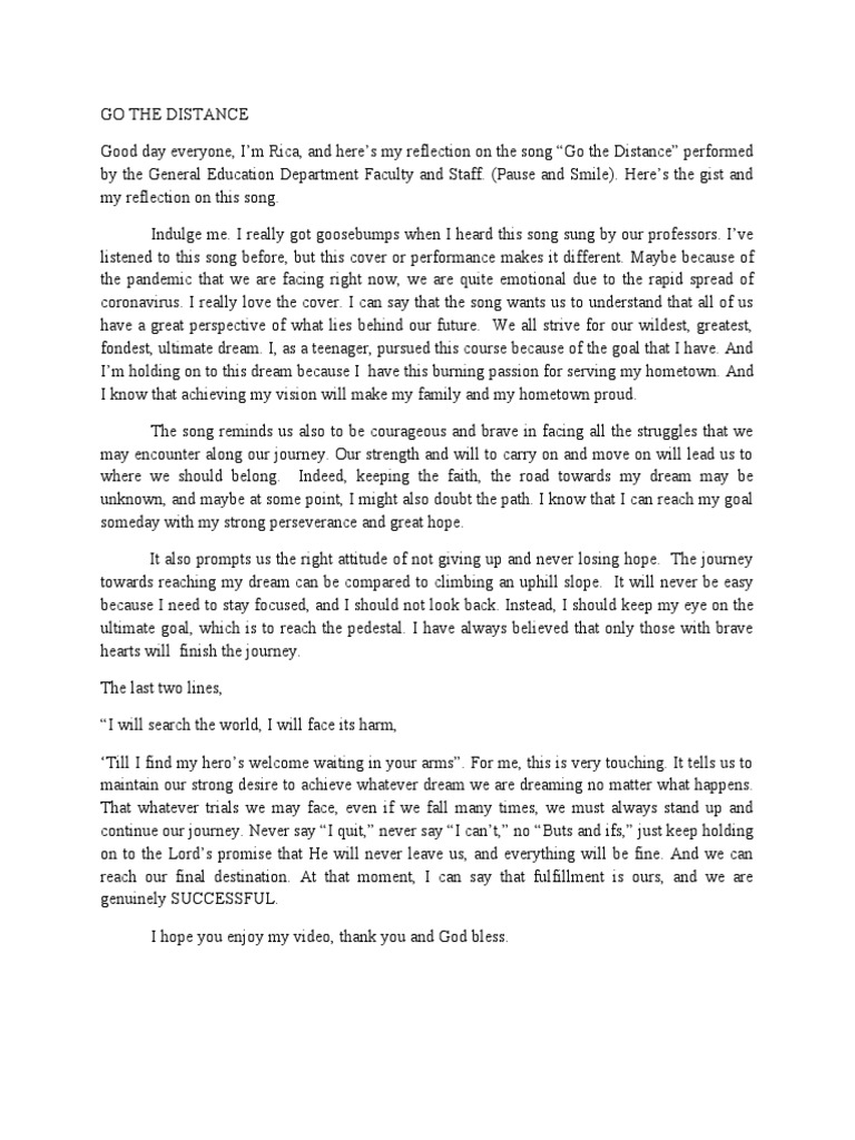 Go The Distance | PDF