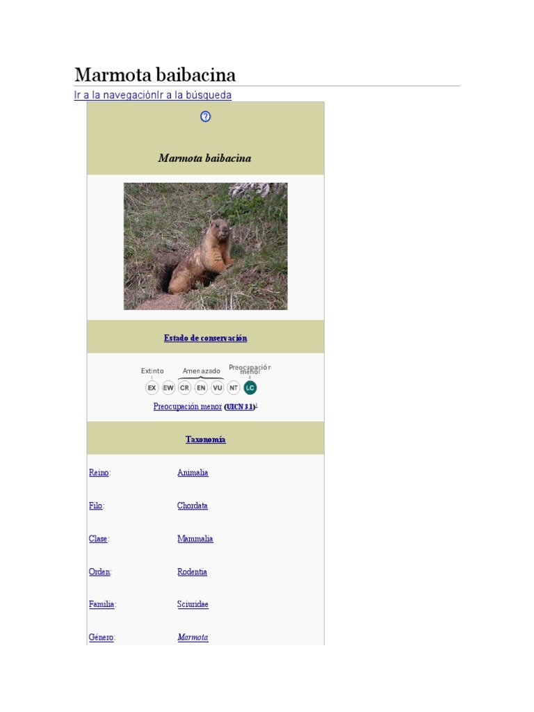 Marmota Baibacina | PDF | Naturaleza
