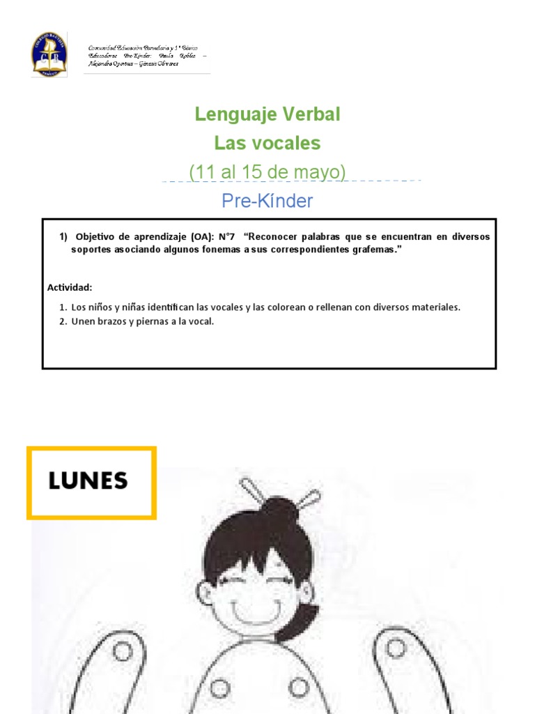 Actividad 2 Las Vocales | PDF | Artes del Lenguaje y Comunicación