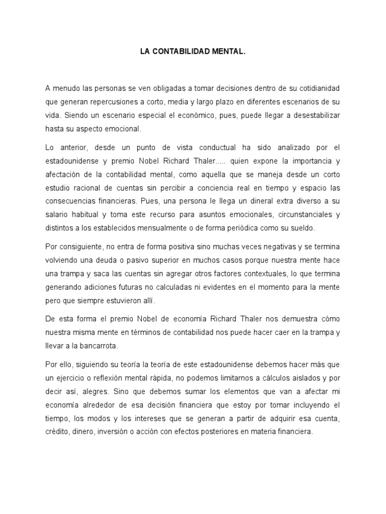 Contabilidad Mental | PDF