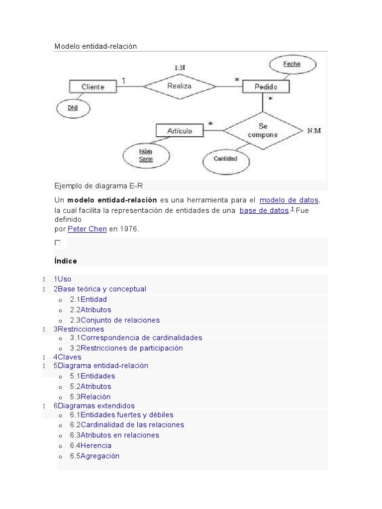 Modelo Entidad Relacion Conceptos | PDF | Modelado científico | Modelo ...