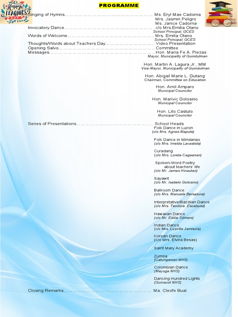Teachers Day Program | PDF