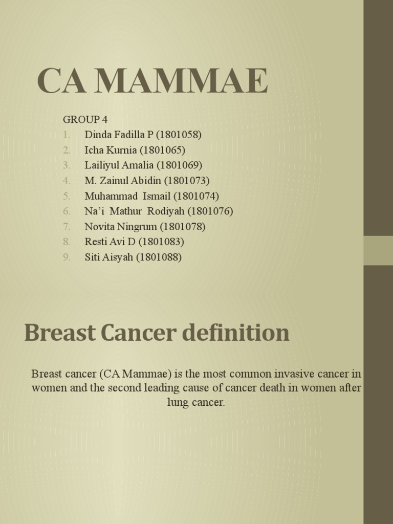 CA MAMMAE Group 4 | PDF | Breast Cancer | Cancer
