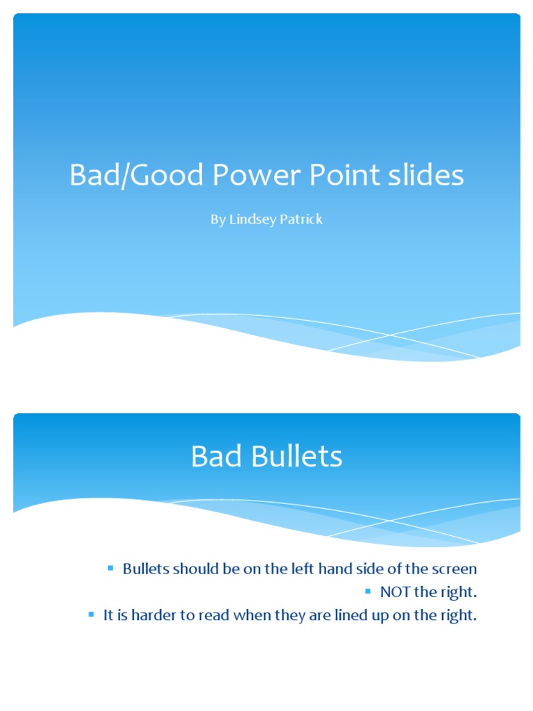 Bad and Good Presentation PDF | PDF | Graphics | Mental Processes