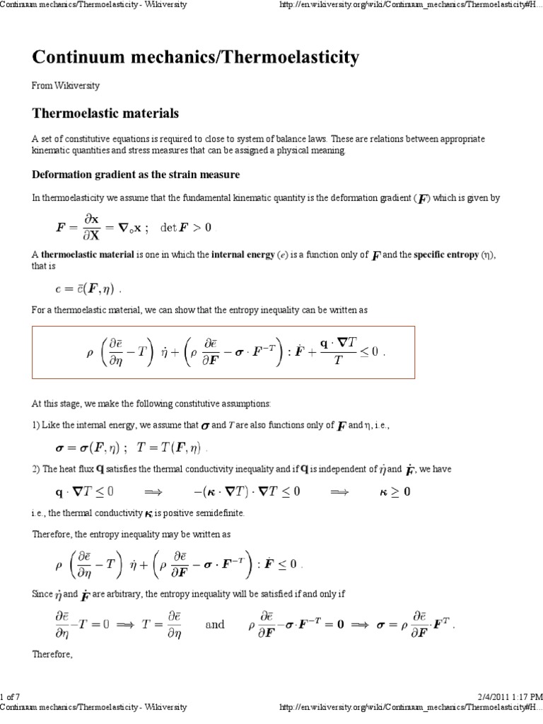 Thermoelasticity - Wikiversity | PDF | Stress (Mechanics) | Deformation ...