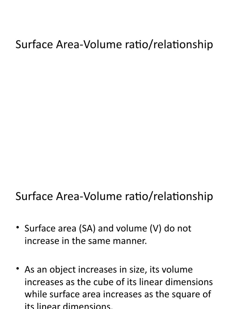 Surface Area-Volume Ratio/relationship | PDF | Prokaryote | Cell (Biology)