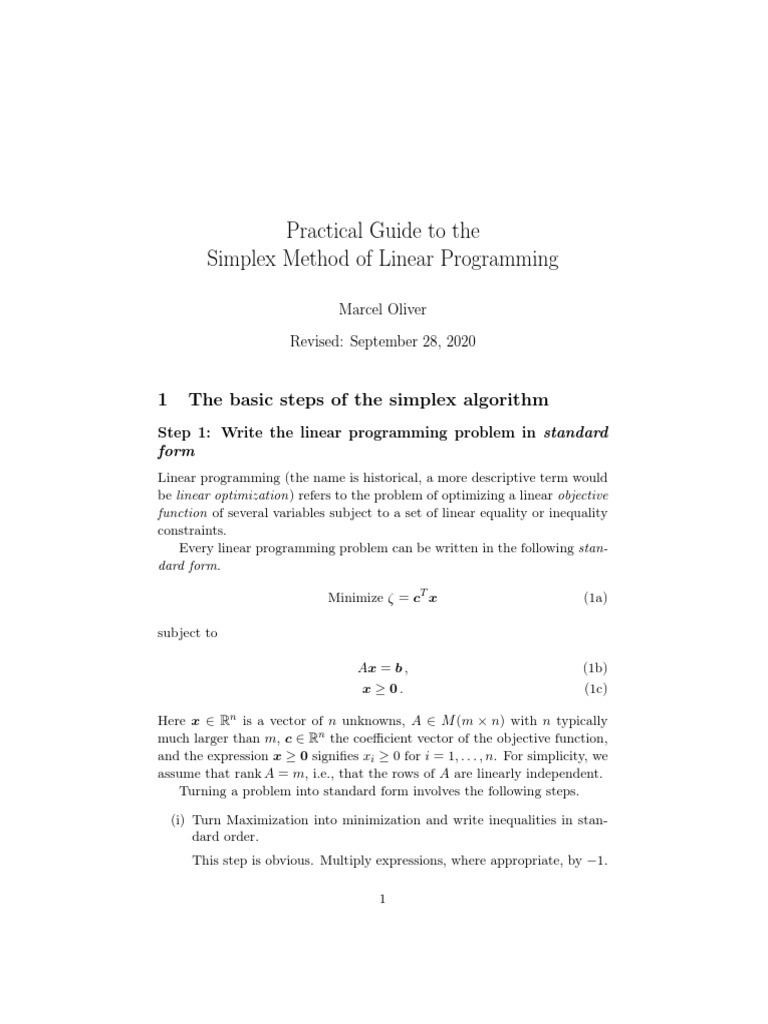 Linear-Programming 101 | PDF | Linear Programming | Mathematical ...