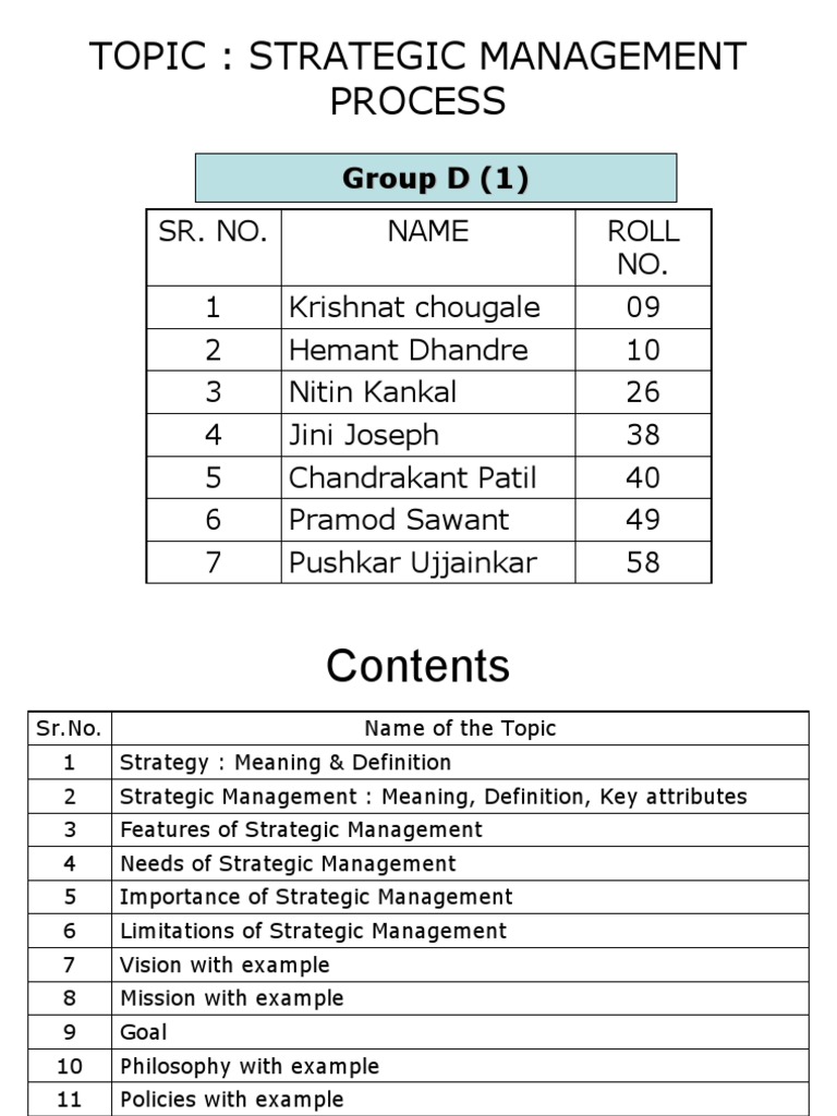 Strategic Management Vision Mission Pdf Strategic Management