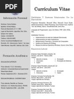Curriculum - Modelo de Curriculum Venezuela 2014 | PDF | Crecimiento ...