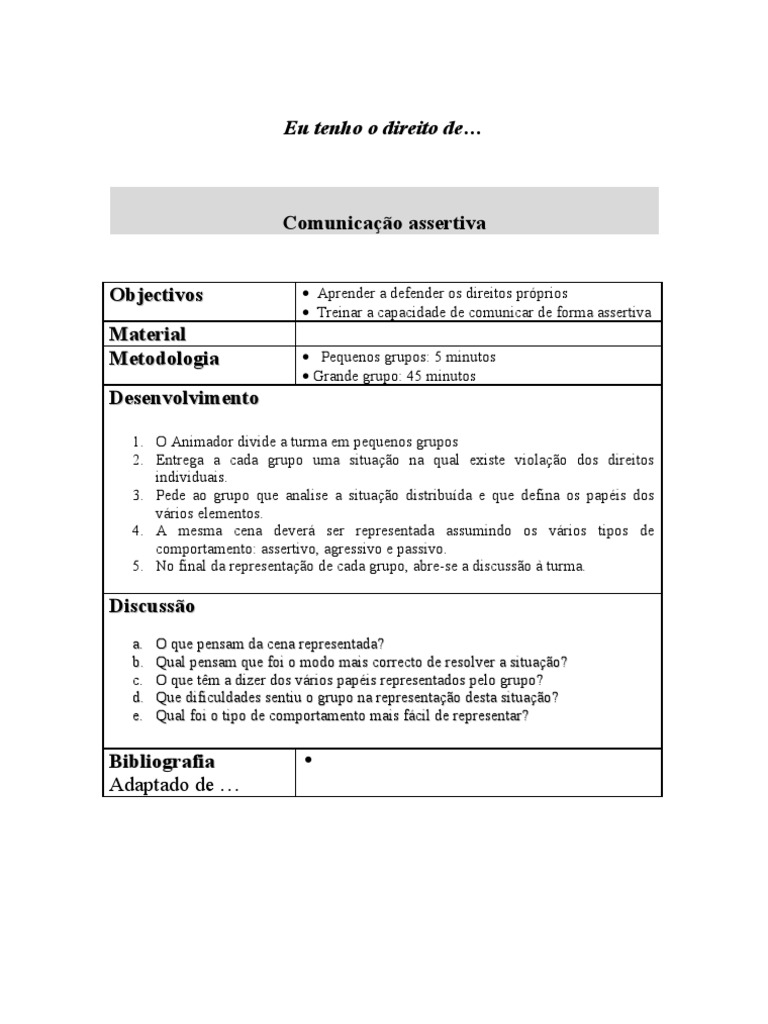 Exercicio Assertividade | PDF