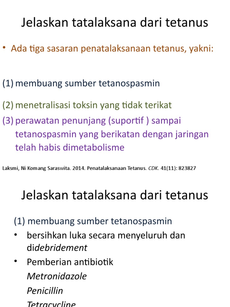 Tatalaksana Tetanus: Langkah Efektif | PDF