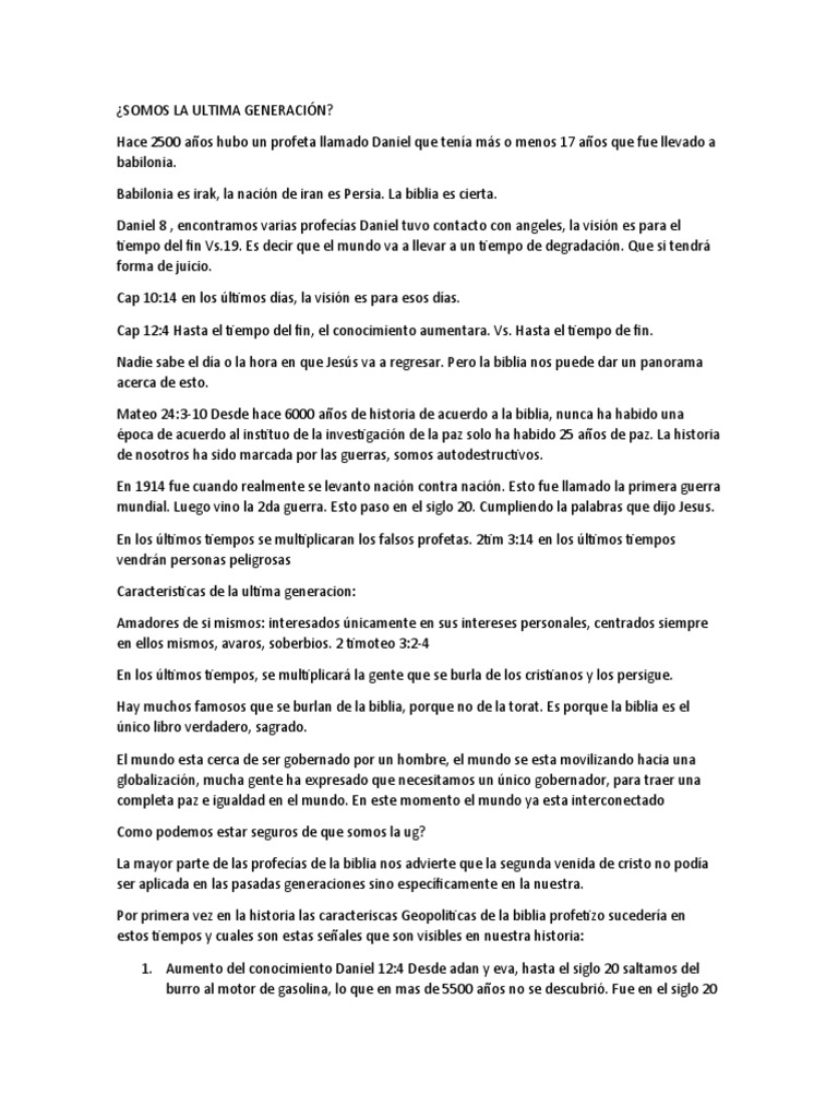 Somos La Ultima Generación | PDF | Jesús | Cristo (título)