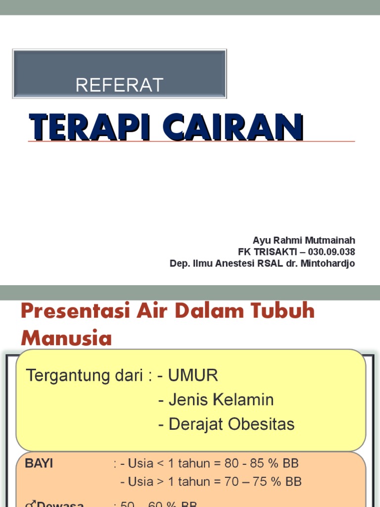 PPT Referat Terapi Cairan | PDF
