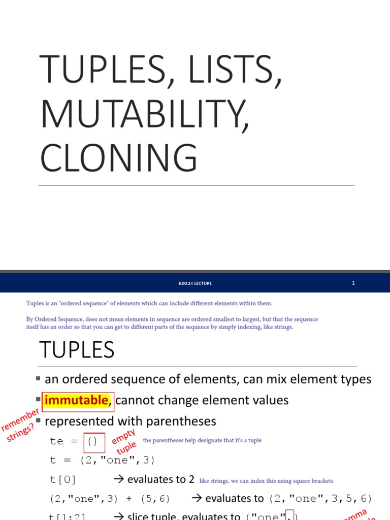 Understanding Mutability Aliasing And Cloning In Python Pdf