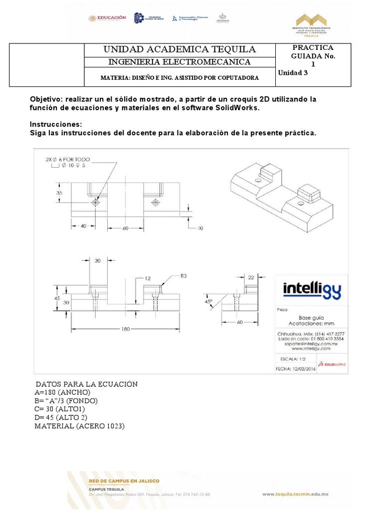 Practica Guiada 1-U 3 Ecuaciones y Materiales | PDF