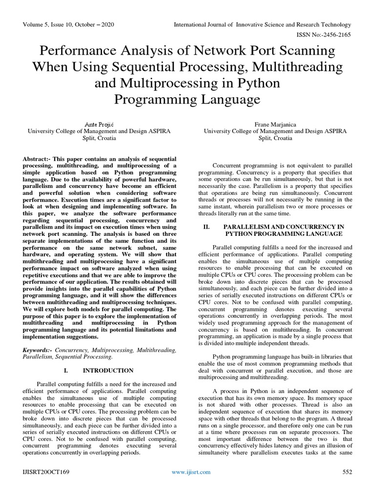 Performance Analysis of Network Port Scanning When Using Sequential ...