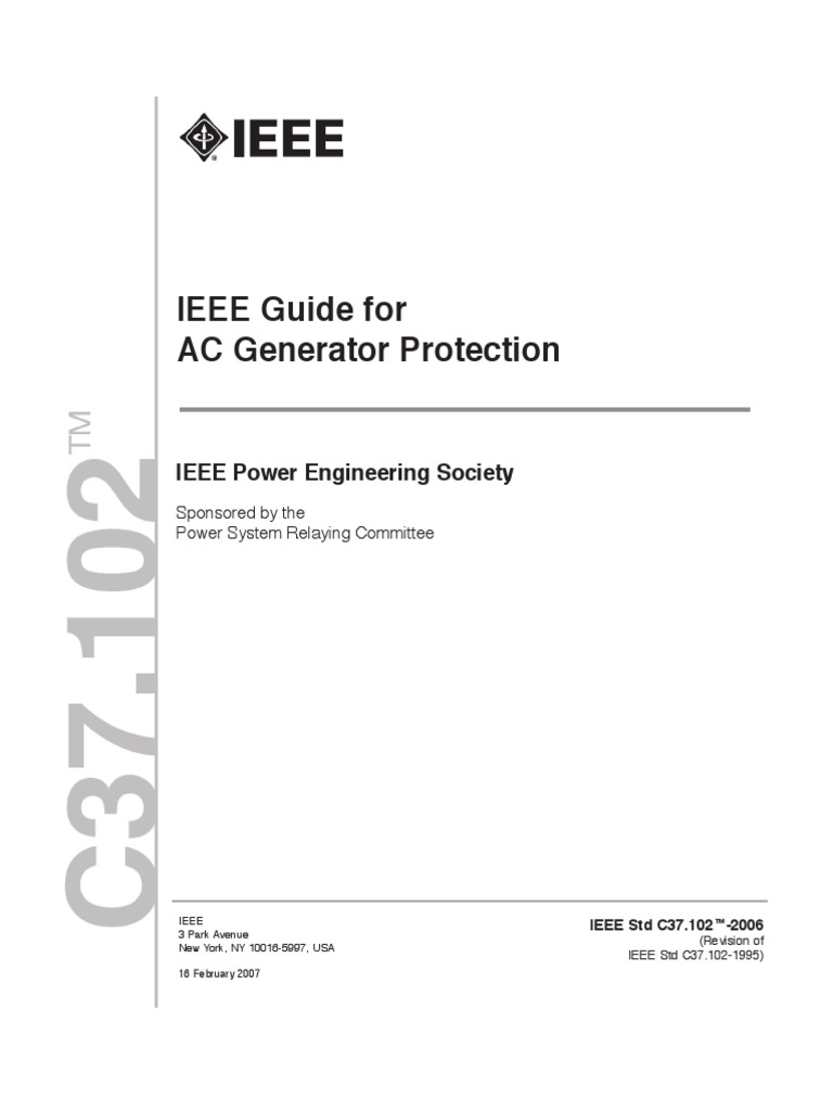 IEEE STD C37.102 | PDF | Institute Of Electrical And Electronics Engineers | Electric Generator