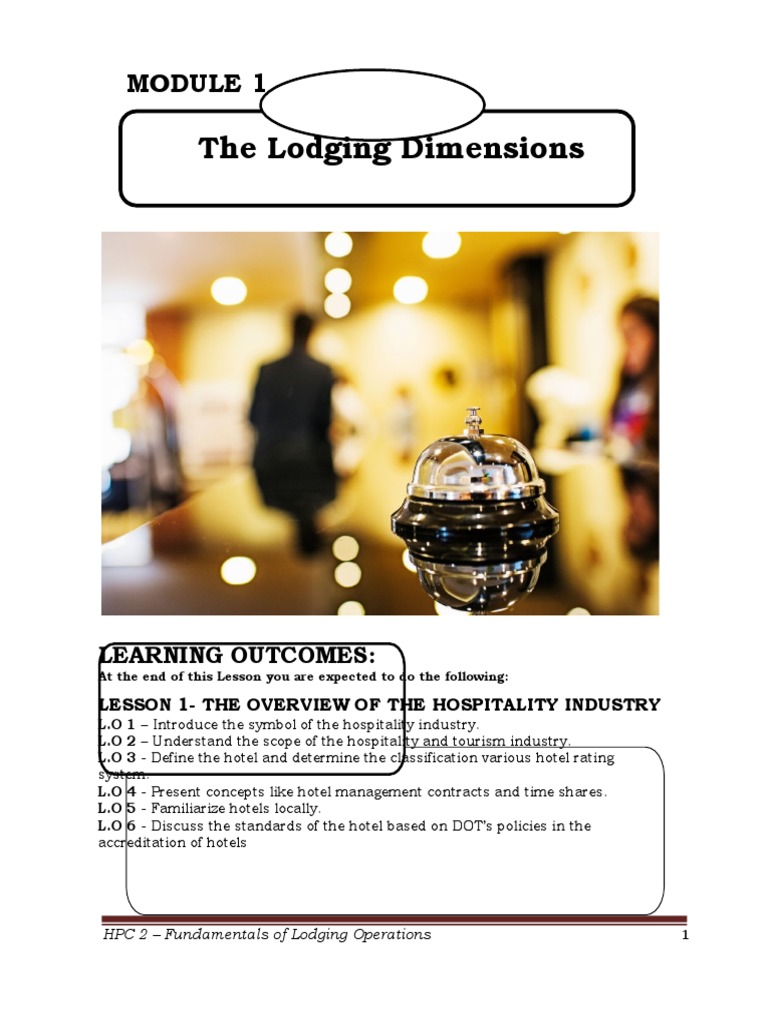 Module 1 Lesson 1 | PDF | Resort | Hotel