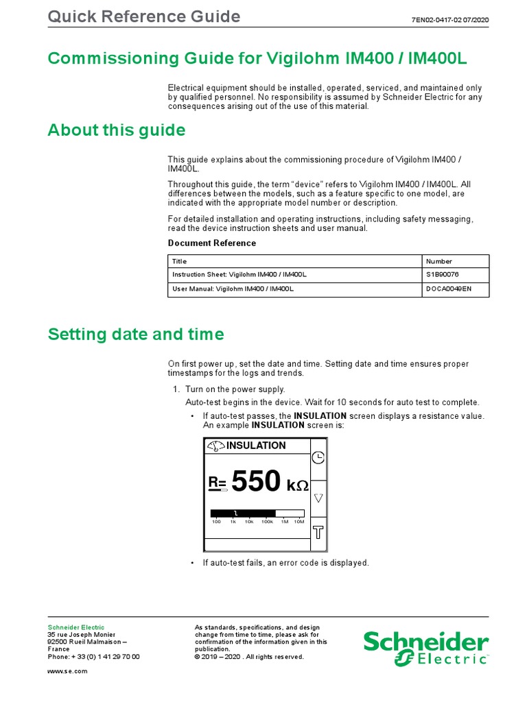 VM400 Commissioning 7EN02-0417-02 | PDF | Electrical Resistance And ...