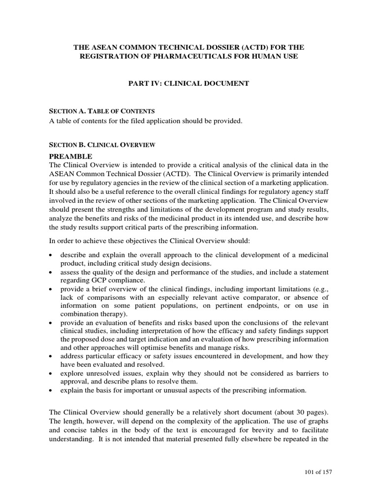ACTD Rev.1 Part IV Clinical Document | PDF | Pharmacokinetics | Dose ...