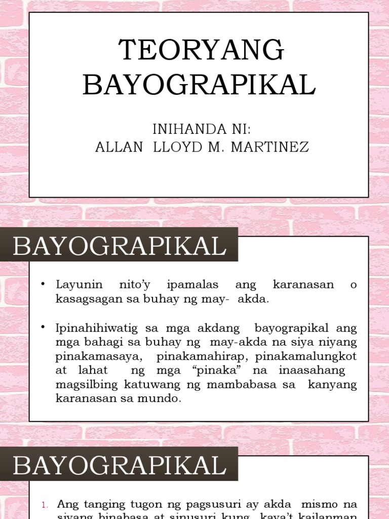 Teoryang Bayograpikal | PDF