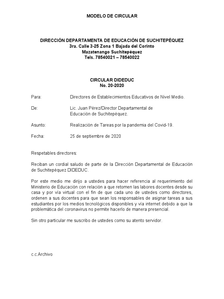 Modelo de Circular | PDF