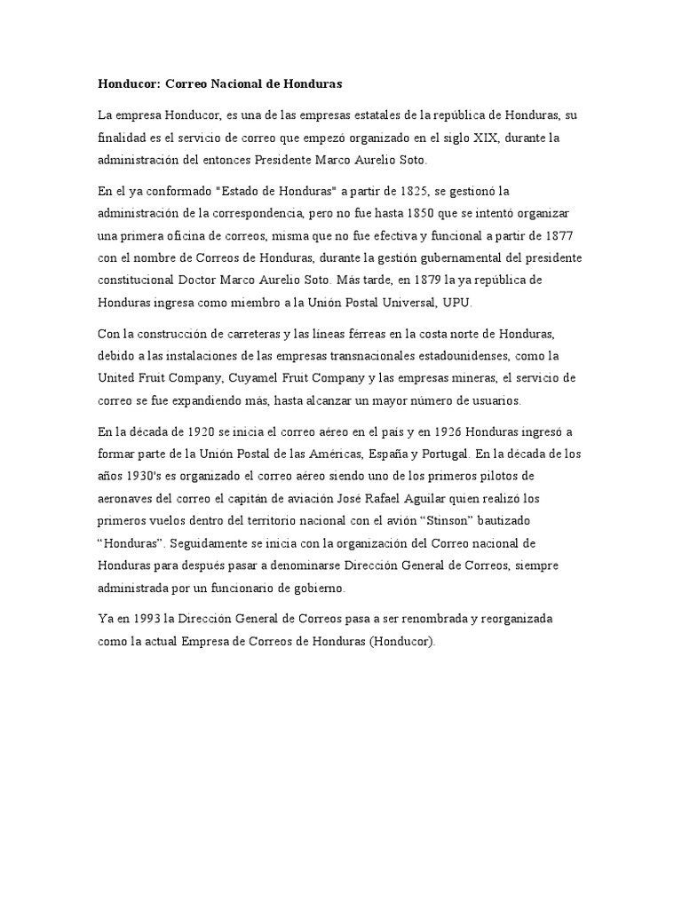 Historia de Honducor en Honduras | PDF