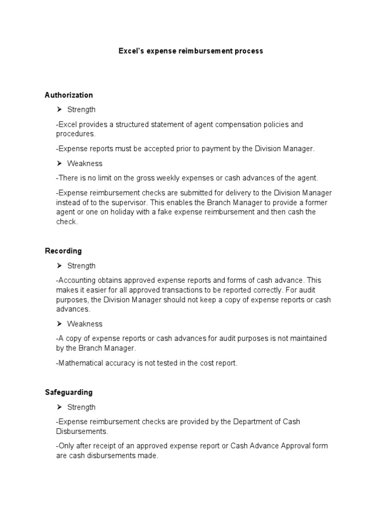Excel's Expense Reimbursement Process | PDF