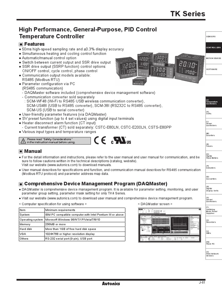 TK Series High Performance Temperature Controller | PDF | Personal ...