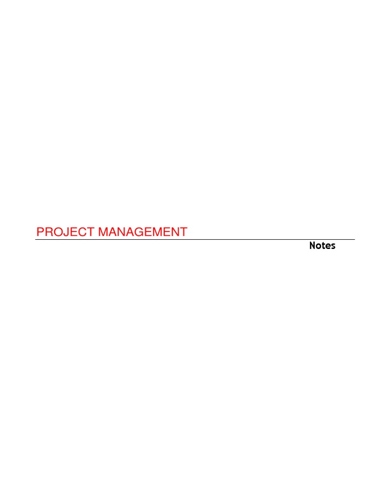 Project Management Notes | PDF | Consumer Protection | Project Management
