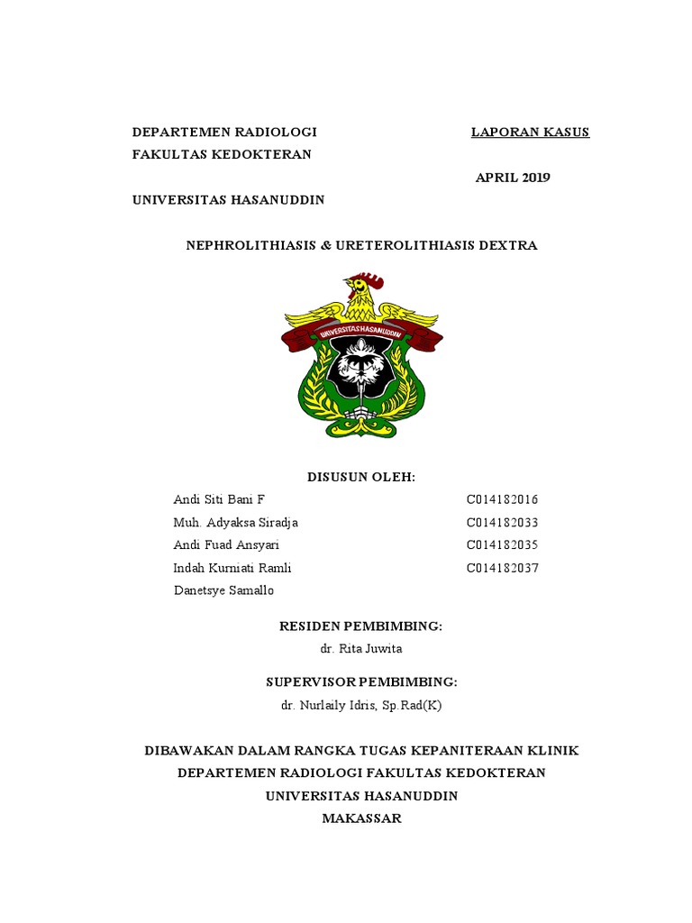Nefrolithiasis Dan Urolothiasis Dextra | PDF